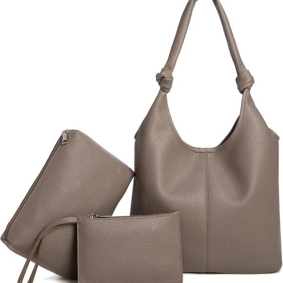 Bags | Vegan Leather Hobo Purses Set Slouchy Shoulder Bag Knotted Hobo ...